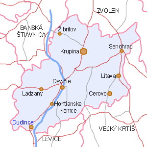 Ubytování: Okres Krupina